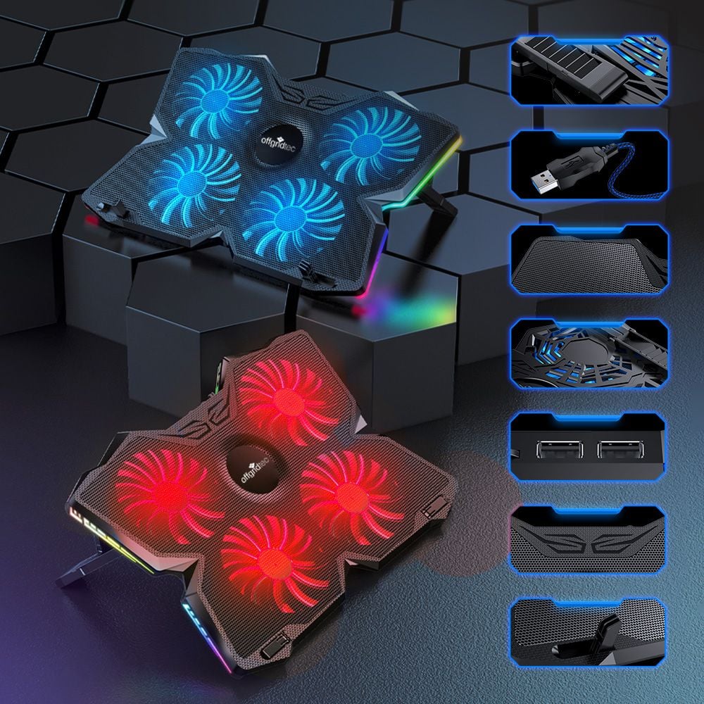 Offgridtec laptop cooler ventilated laptop stand with USB port K25 PRO red